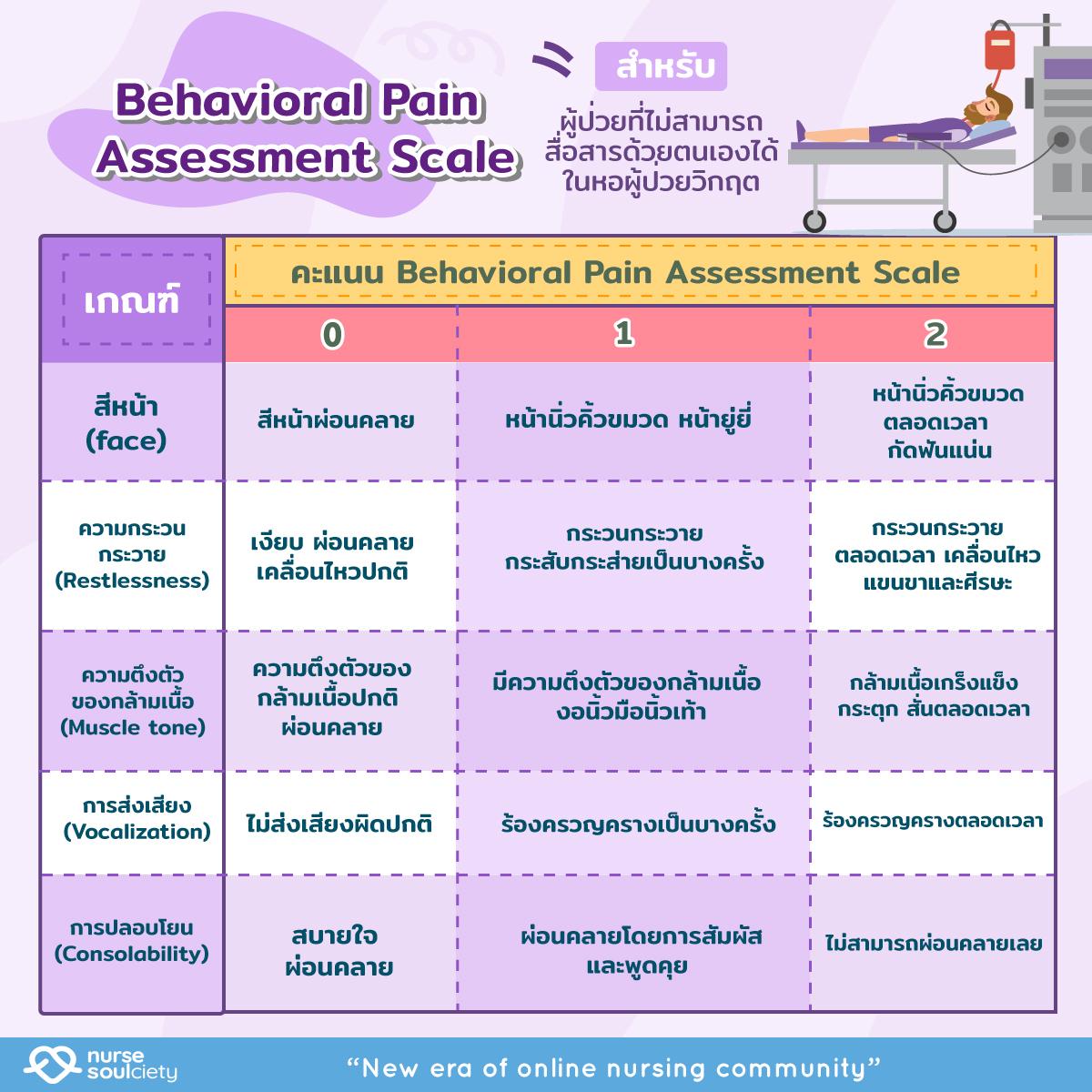 การใช้มาตรวัดความเจ็บปวด - Nurse Soulciety